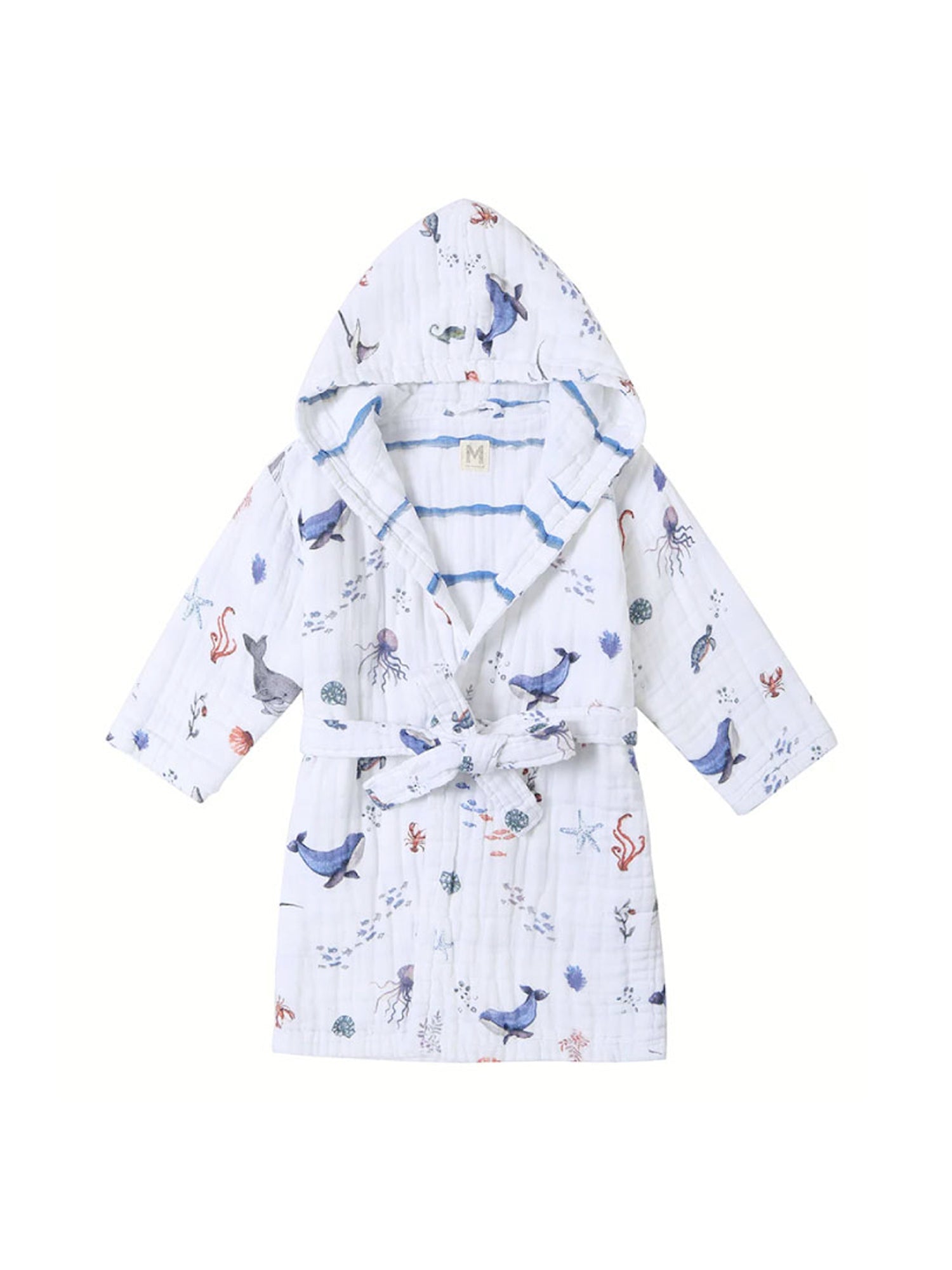 Kids Hooded Muslin Robe - Under the Sea – Mimibear